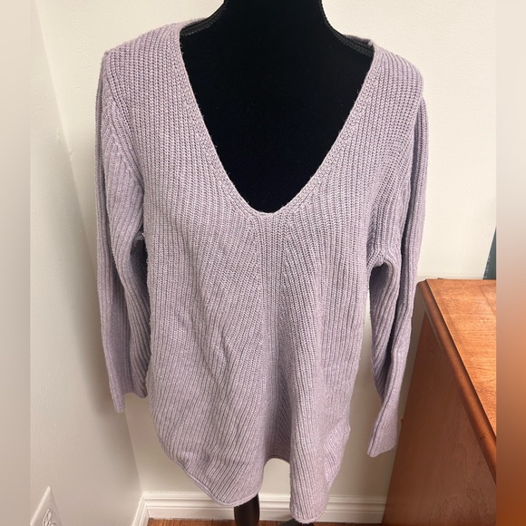 Addition Elle | Sweaters | Addition Elle 2x Purple Knit Vneck Sweater ...